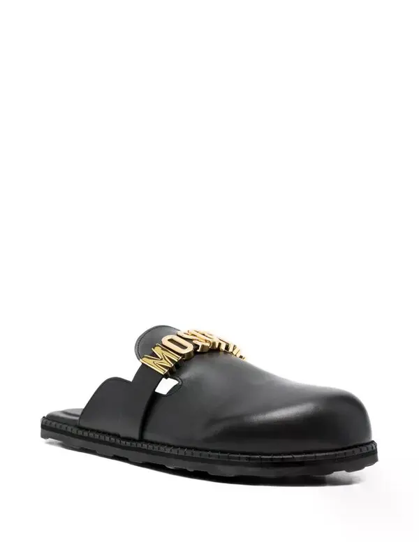 Moschino Logo-plaque Leather Mules