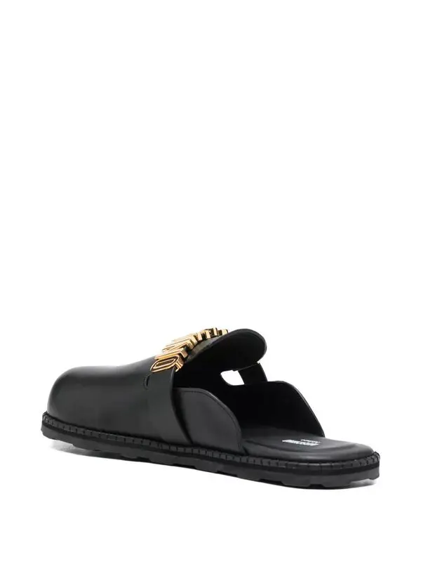Moschino Logo-plaque Leather Mules