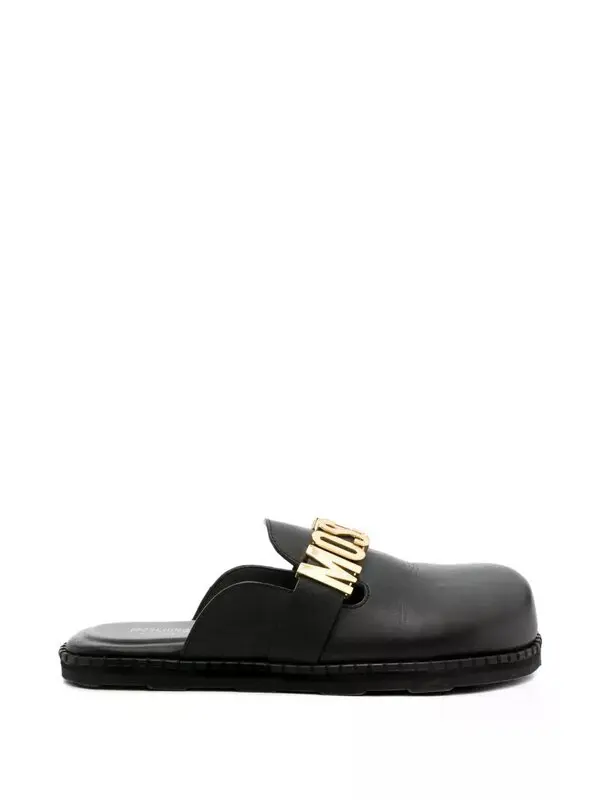 Moschino Leather Mules - Black