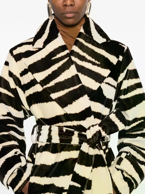 Nina Ricci Zebra-print Belted Coat