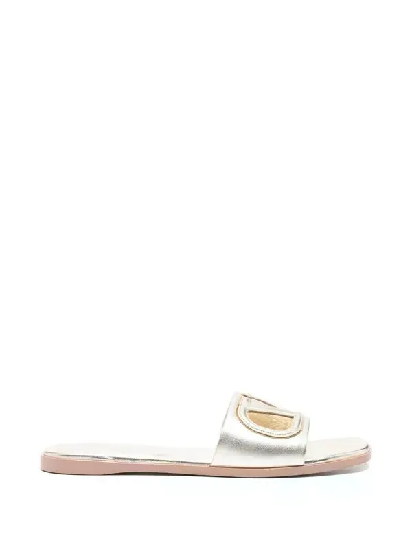Valentino Garavani Cut-out-detail Flat Sandals - Gold