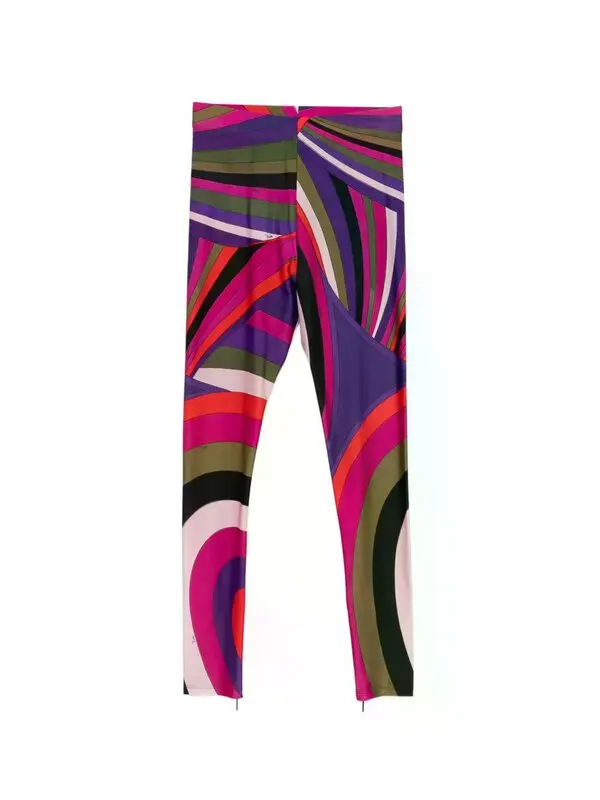 Emilio Pucci Abstract-print Leggings - Purple