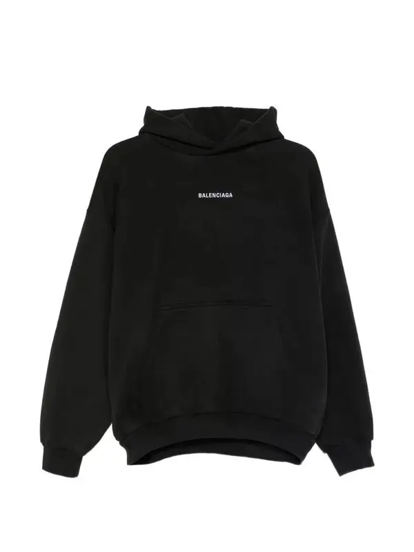 Balenciaga Logo-print Hoodie - Black