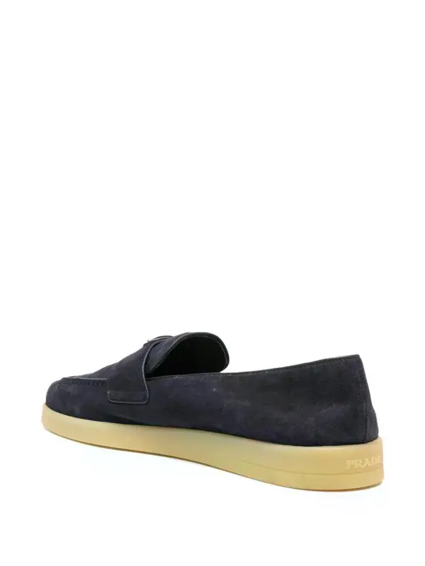 Prada Logo-plaque Suede Loafers