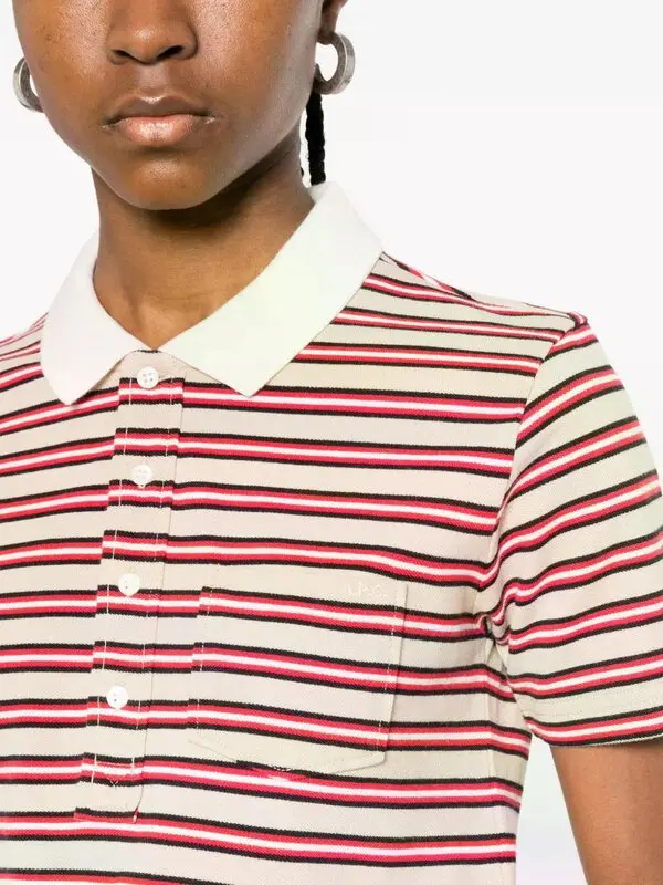 A.p.c. Striped Collared Polo Shirt