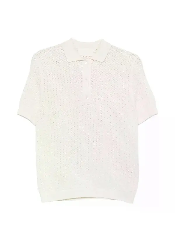 Eric Bompard Waffle Pointelle Polo Shirt