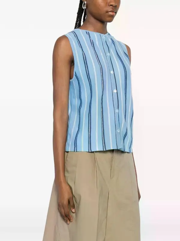 Eric Bompard Striped Sleeveless Top