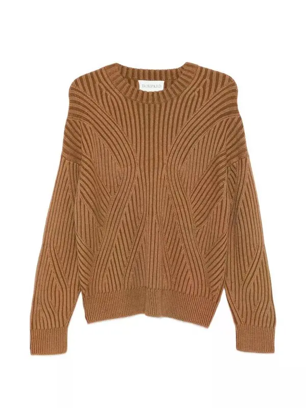 Eric Bompard Ribbed Crewneck Pullover - Brown