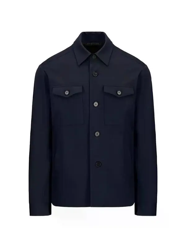 Harris Wharf London Pocket Shirt Jacket - Blue
