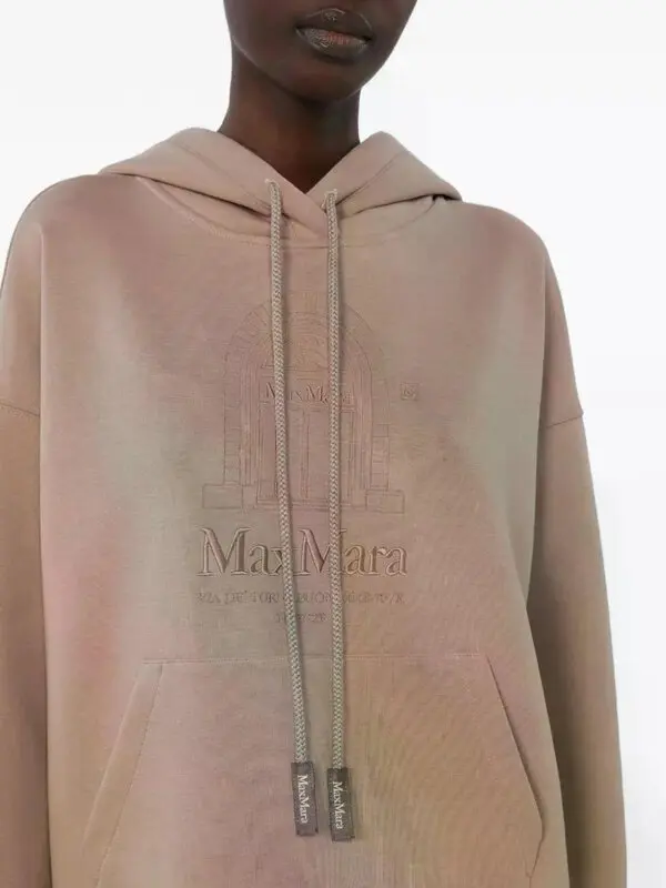 Max Mara Drawstring Embossed Hoodie