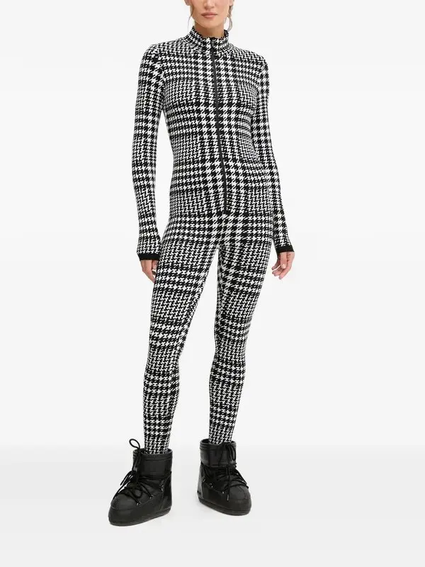NEWLAND Houndstooth Zip Jumpsuit - Black