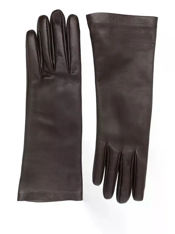 Khaite Remo Leather Gloves - Brown