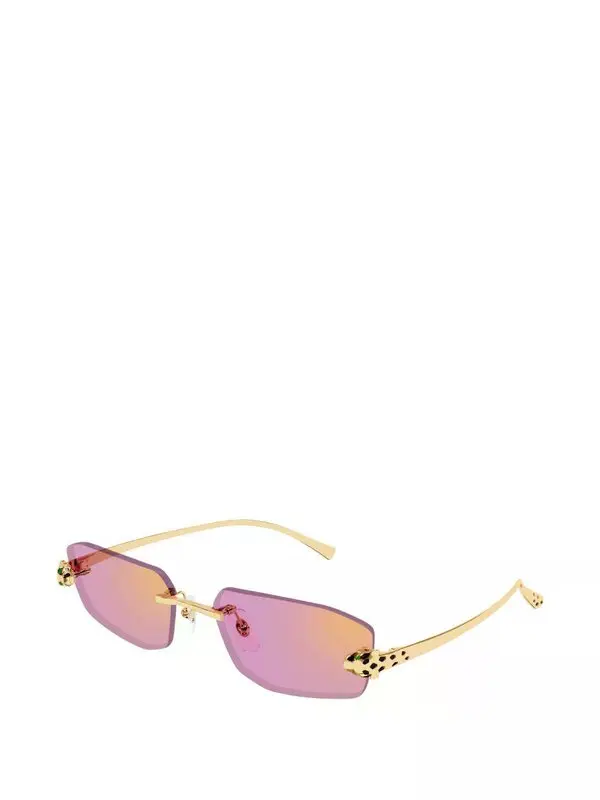 Cartier Rectangle Rimless Sunglasses - Gold