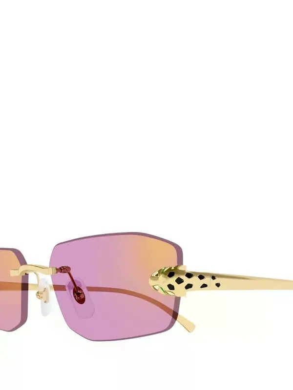 Cartier Rectangle Rimless Sunglasses - Gold