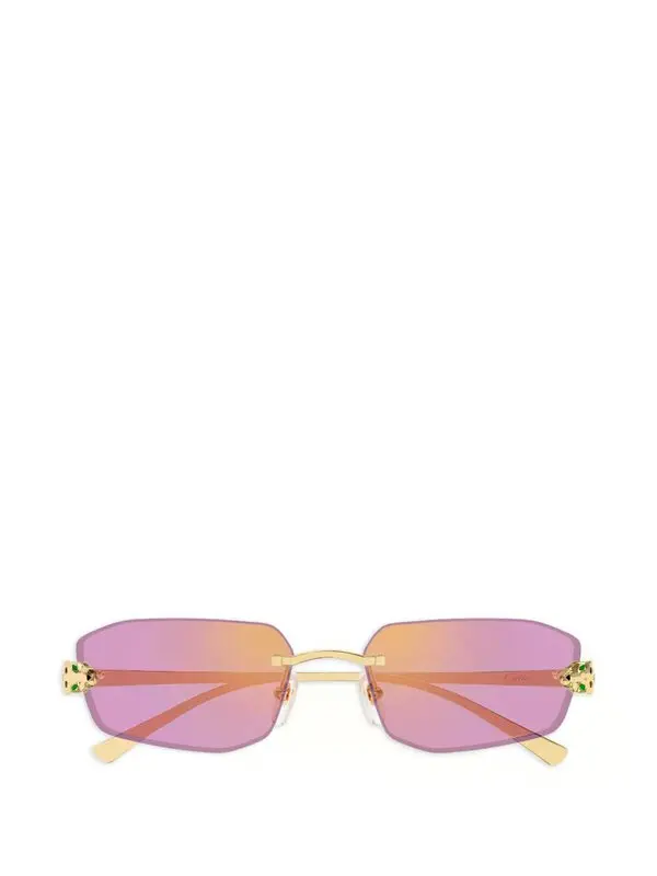 CARTIER Rectangle Rimless Sunglasses - Pink