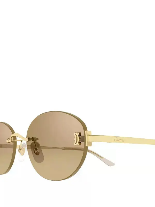 Cartier Oval Rimless Sunglasses - Gold
