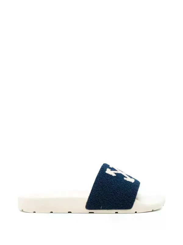 Off-White Arrow Textured Flip Flops - Blue