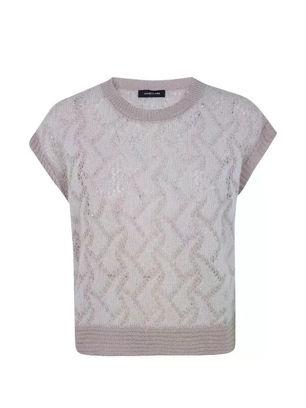 ANNE CLAIRE Sequin-embellished Knitted Vest