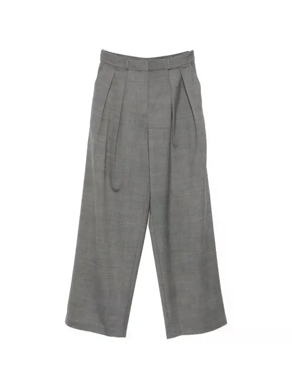 THE FRANKIE SHOP Pleated Straight Trousers - Grey