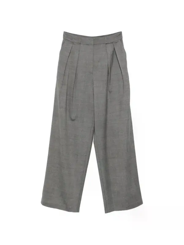 THE FRANKIE SHOP Pleated Straight Trousers - Grey