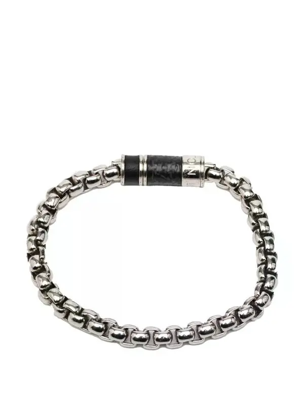 LOUIS VUITTON Silver Plated Monogram Eclipse Chain Bracelet