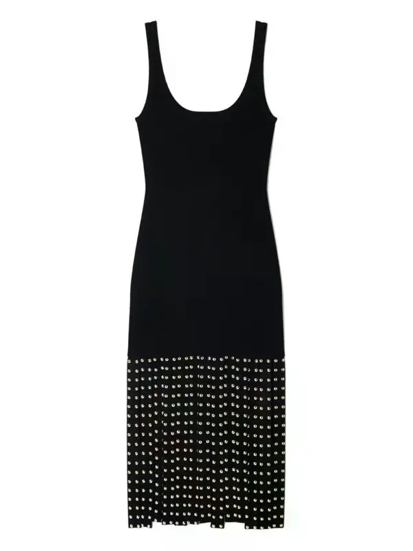 Sandro Studded Knitted Midi Dress - Black