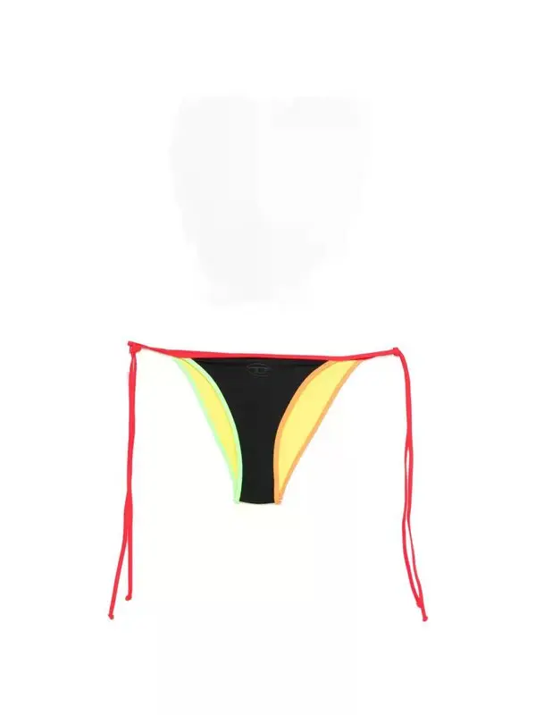 DIESEL Colour-block String Bikini Bottom - Black