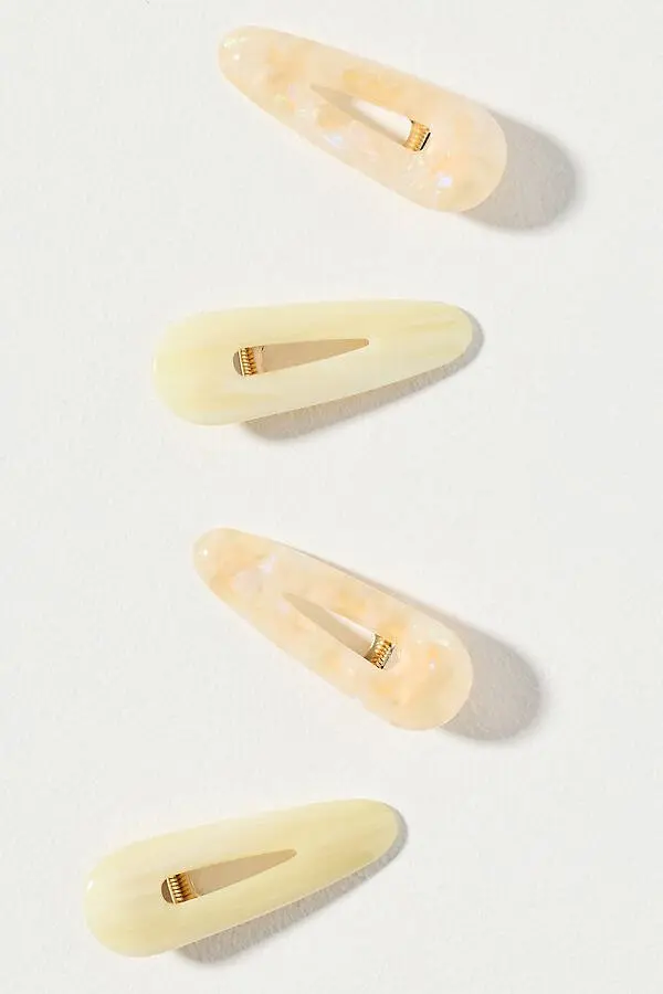 Anthropologie Marbled Hair Clips Set - Yellow