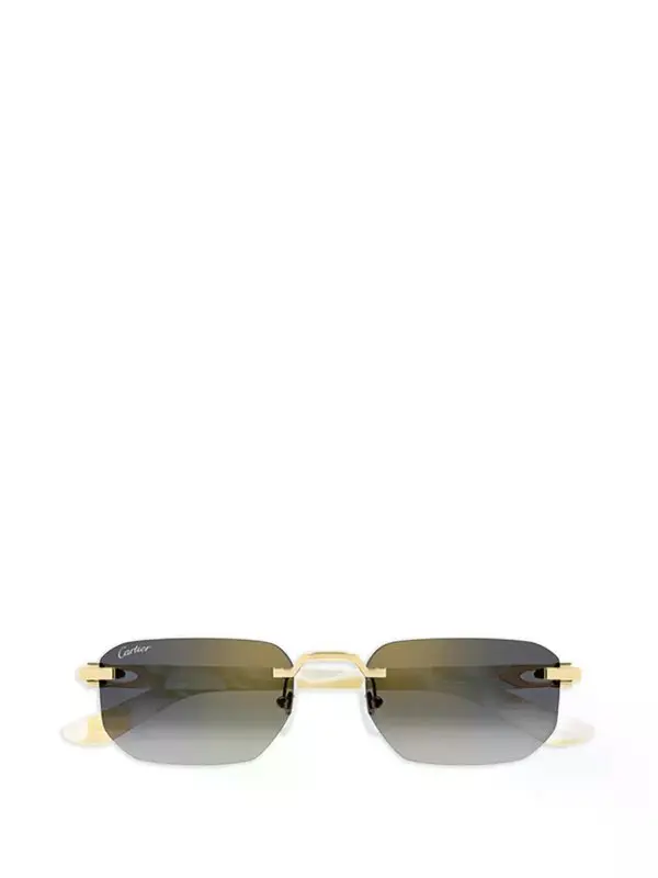 CARTIER Geometric-frame Sunglasses - Gold