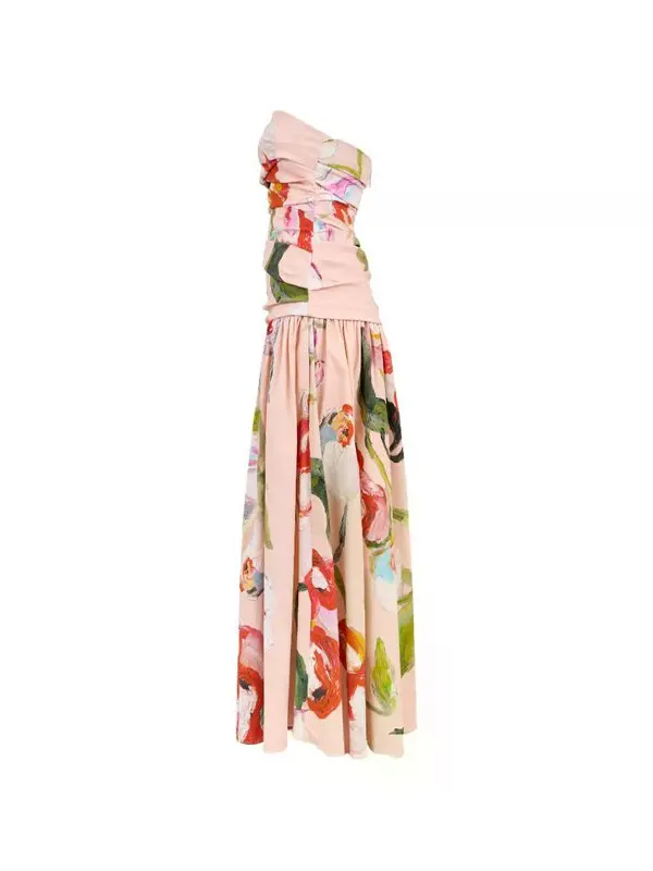 Acler Nershall Floral Strapless Maxi Dress