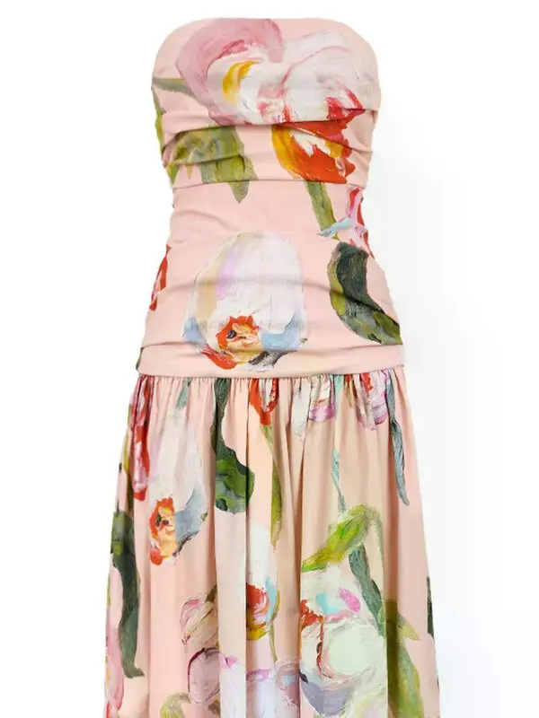 Acler Nershall Floral Strapless Maxi Dress