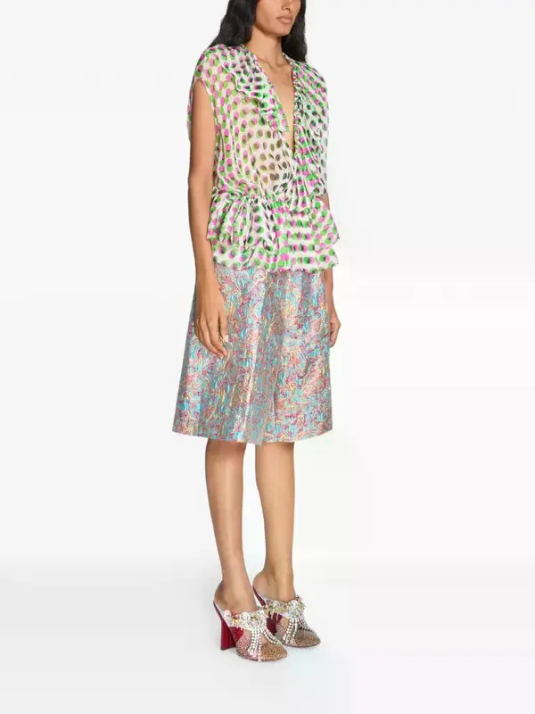 Dries Van Noten Polka-dot Ruffled Top