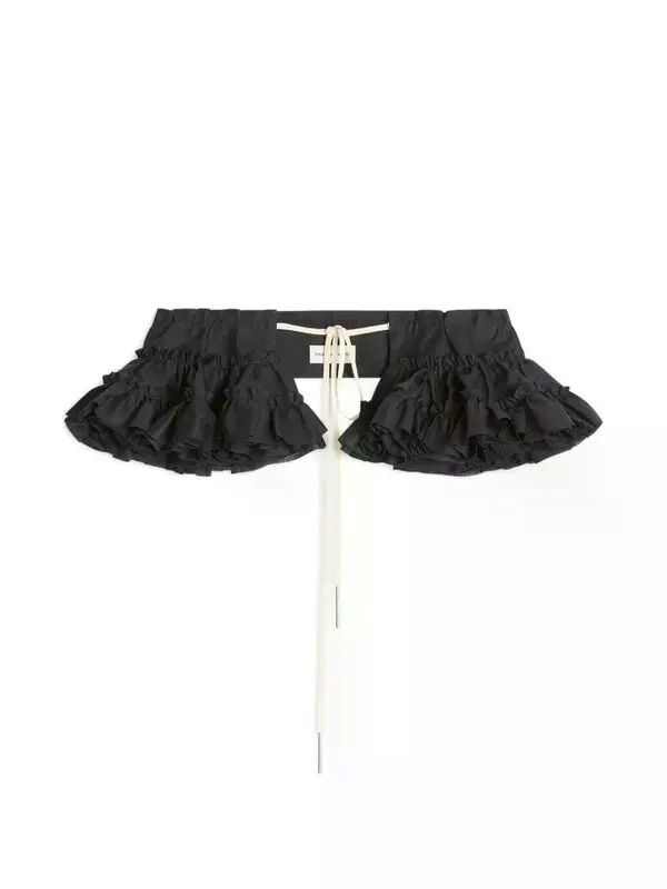 Dries Van Noten Ruffled Tie Belt - Black