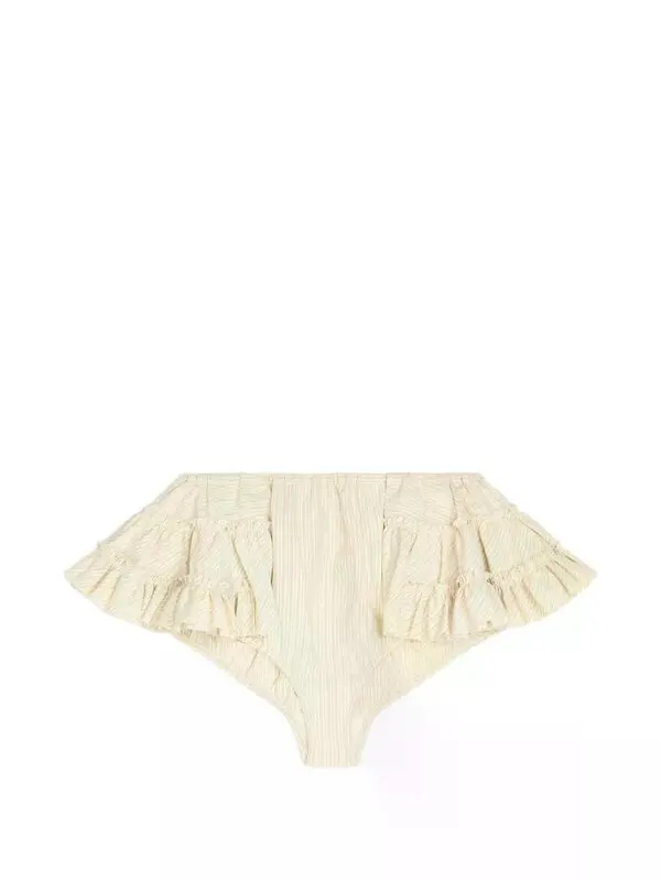 Dries Van Noten Ruffled Micro Shorts - Neutrals