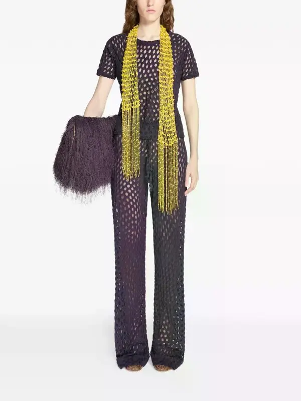 Dries Van Noten Embroidered Scarf Necklace