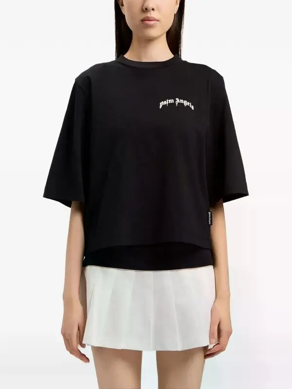 Palm Angels Logo-print Cropped T-shirt