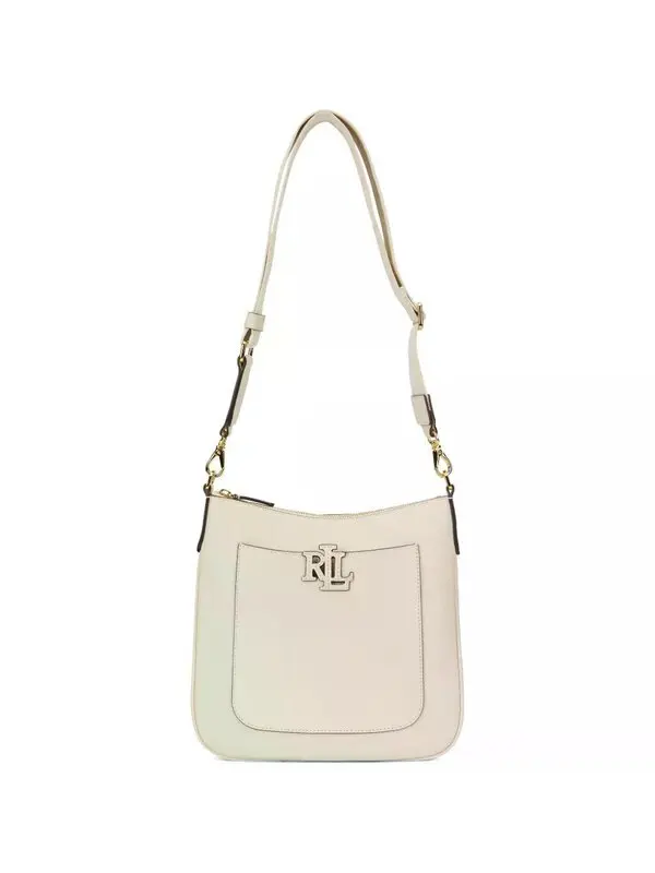 Ralph Lauren Logo Adjustable Leather Shoulder Bag - Neutrals