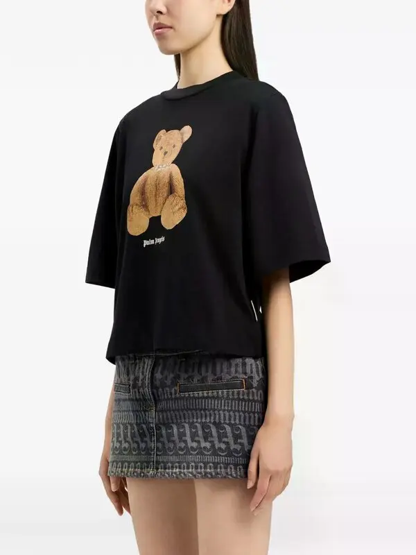 Palm Angels Bear-print Boxy T-shirt - Black