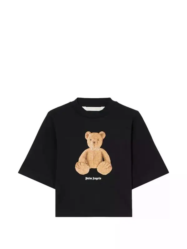 Palm Angels Bear-print Boxy T-shirt - Black