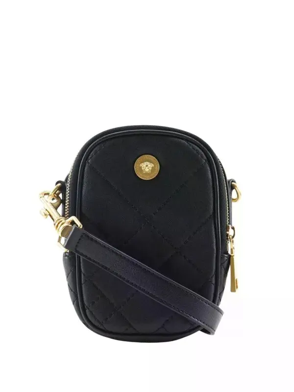 Versace 2010-2026 Quilted Leather Medusa Belt Pouch Crossbody Bag - Black