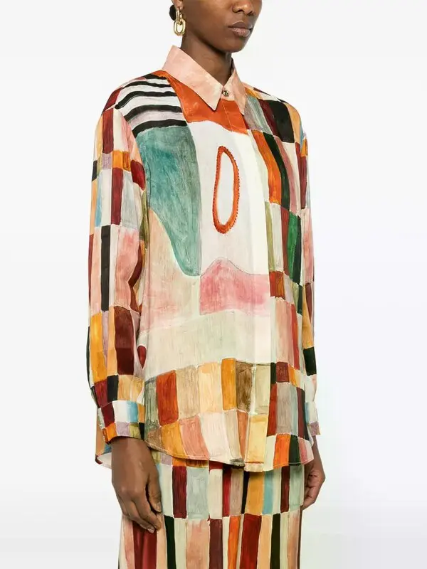 ALEMAIS X Laurence Leenaert Marjorelle Patchwork Shirt - Orange