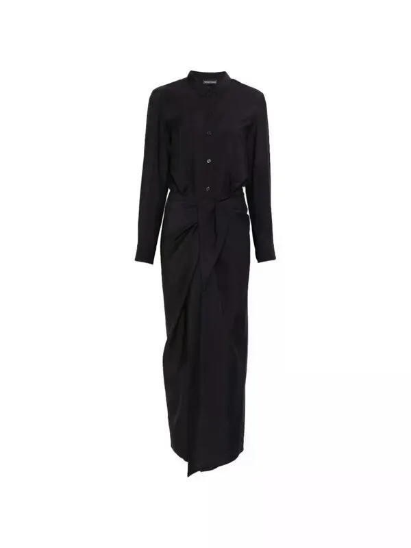 Emporio Armani Long-sleeve Buttoned Midi Dress - Blue