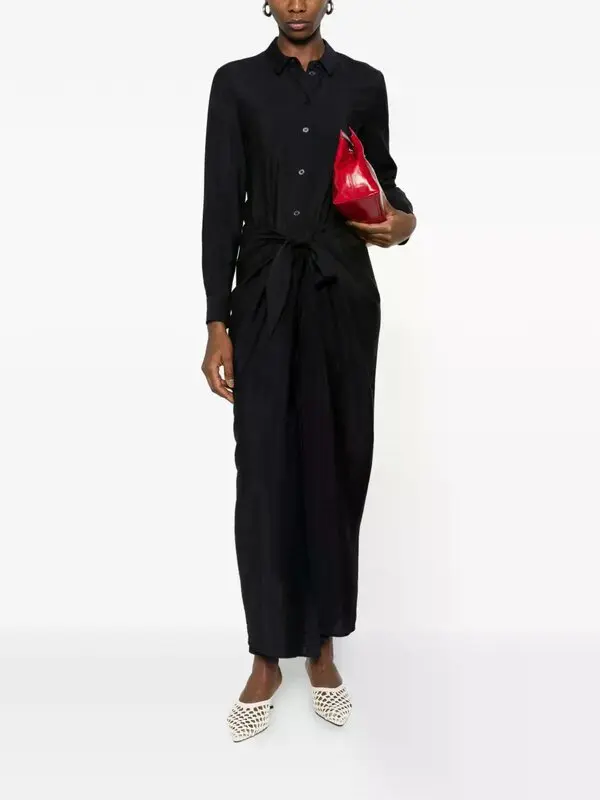 Emporio Armani Long-sleeve Buttoned Midi Dress - Blue
