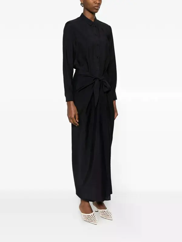 Emporio Armani Long-sleeve Buttoned Midi Dress - Blue