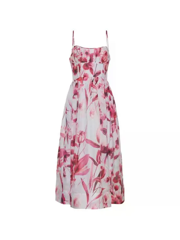 Cara Cara Alba Floral-print Midi Dress - White