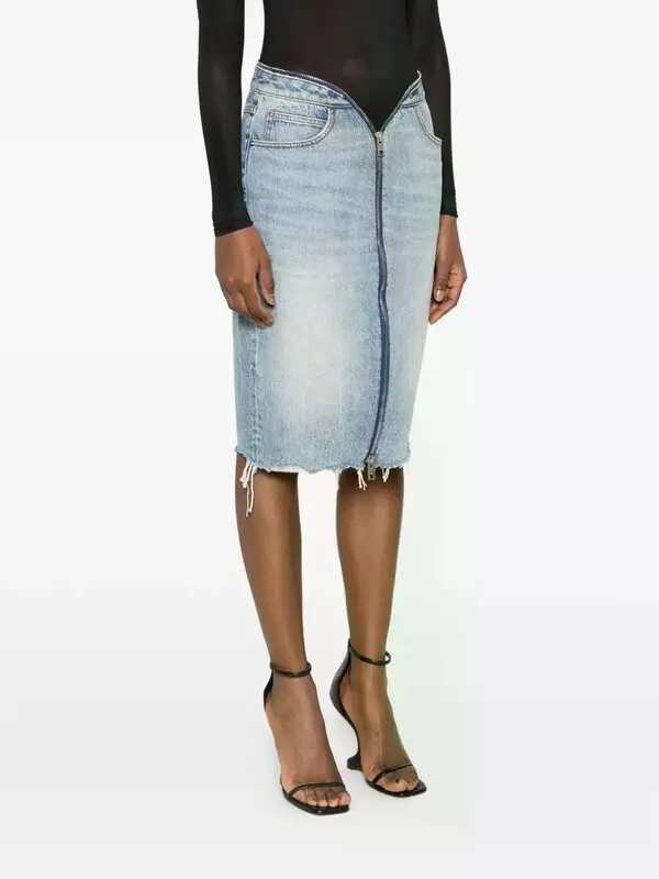 Alexander Wang Zip-up Raw-hem Fitted Skirt