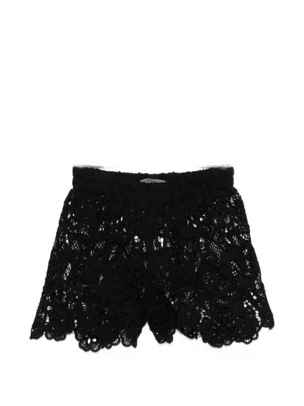 MAURIZIO BRASCHI Lace Mini Shorts - Black