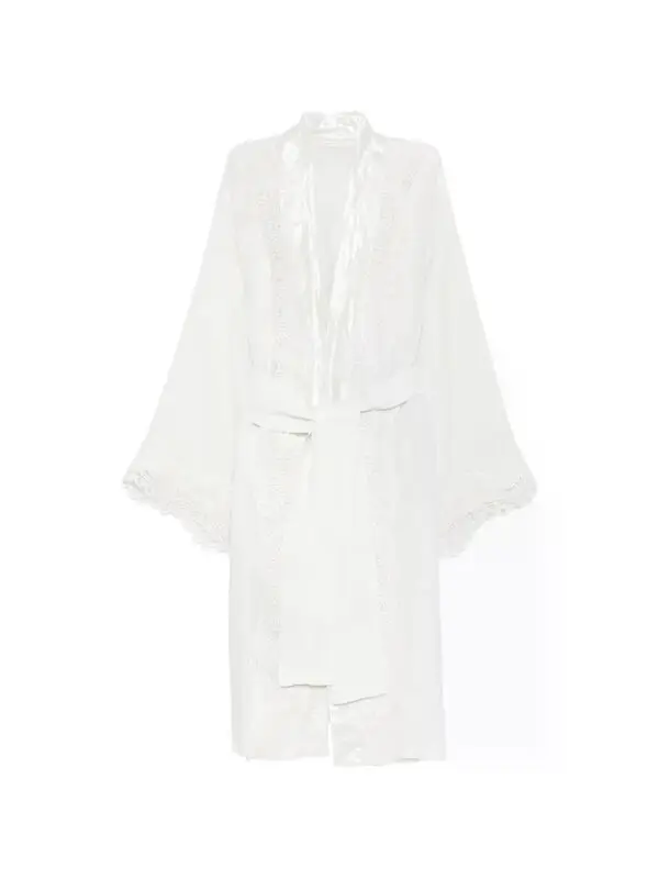 MAURIZIO BRASCHI Open-front Kimono - White