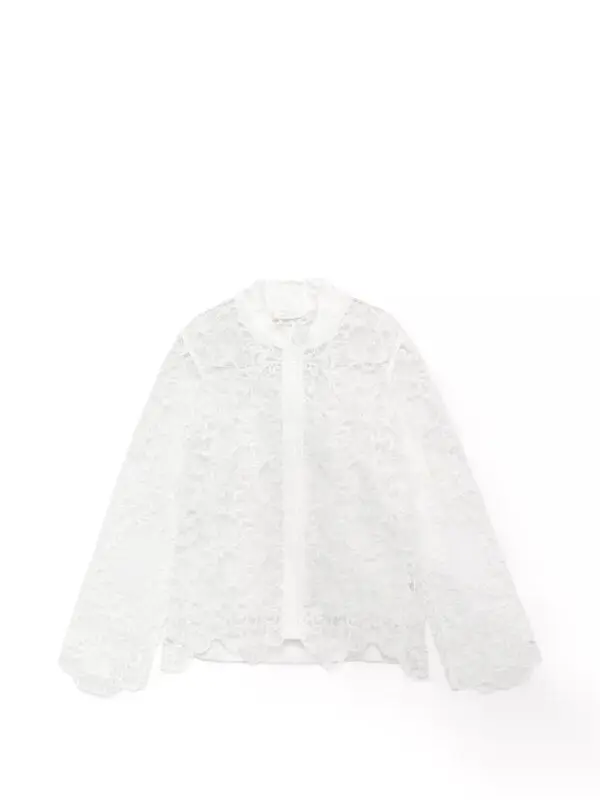 MAURIZIO BRASCHI Lace Zip-up Jacket - White