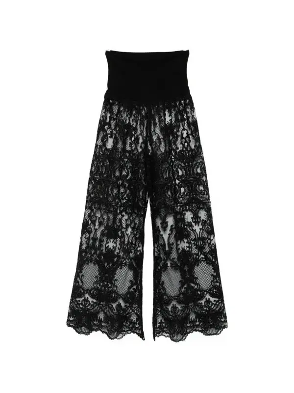 MAURIZIO BRASCHI Lace Trousers - Black